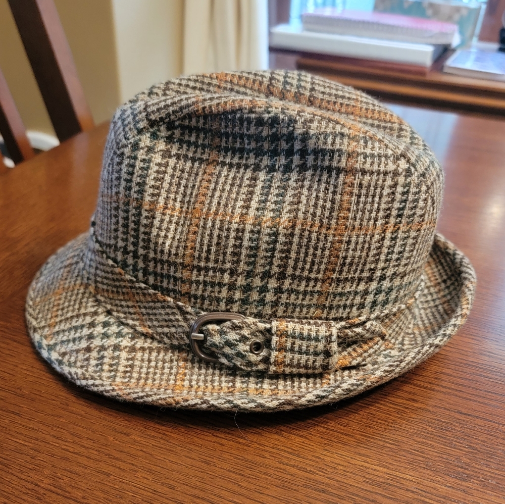 Country Gentleman Vintage Tweed Plaid Fedora With Buc… - Gem